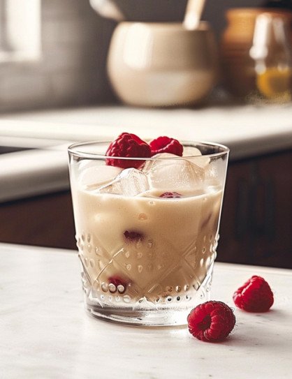 Raspberry White Russian drink | Cocktailguiden